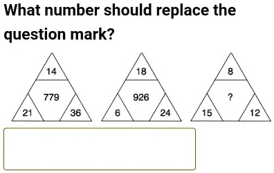SOLVED: What number should replace the question mark? 779 926