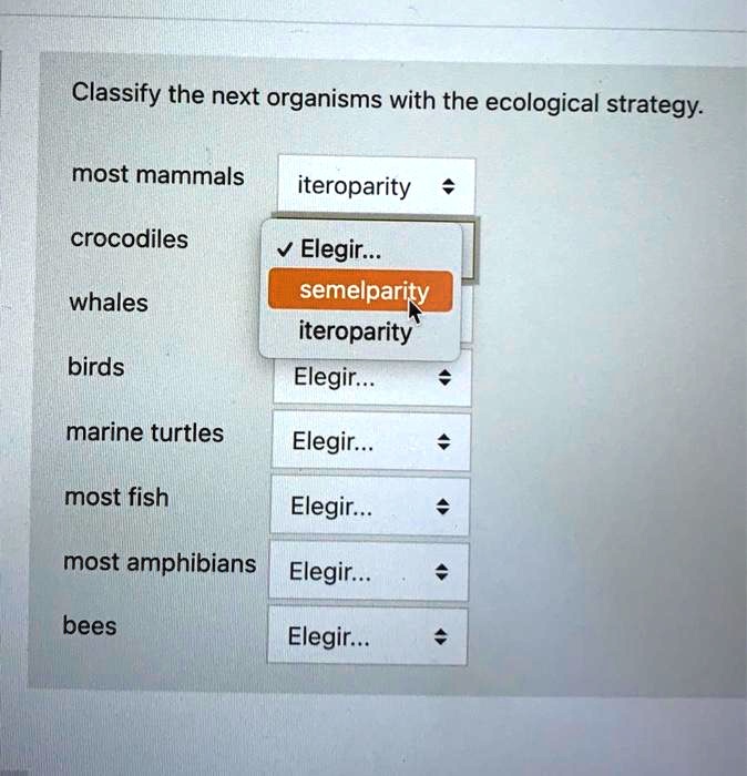 SOLVED: Classify the following organisms based on their ecological ...