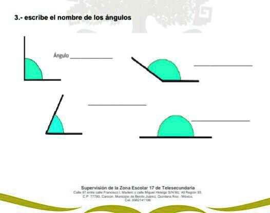 SOLVED: escribe los nombres de los ángulos 3., escribe el nombre de los ...