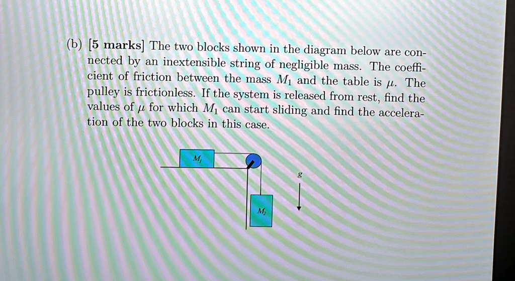 b 5 marks the two blocks shown in the diagram below are connected by an inextensible string of ...
