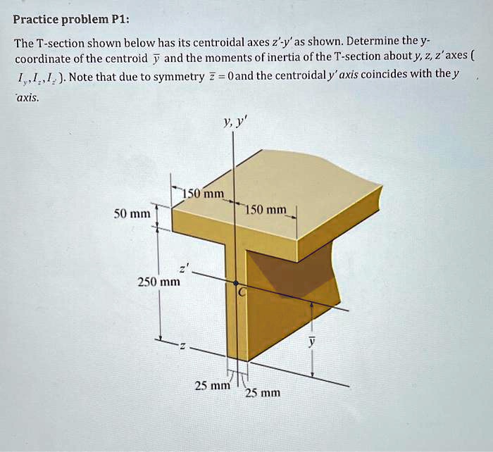 SOLVED: Practice problem P1: The T-section shown below has its ...