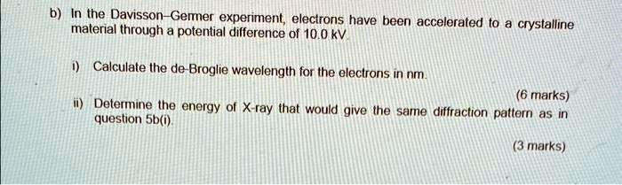 SOLVED: In the Davisson-Germer experiment, electrons have been accelerated for a crystalline ...