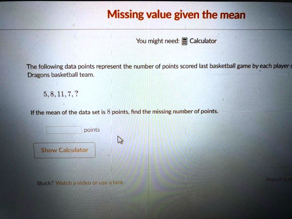 the following data points represent the number of points scored last basketball game by each ...