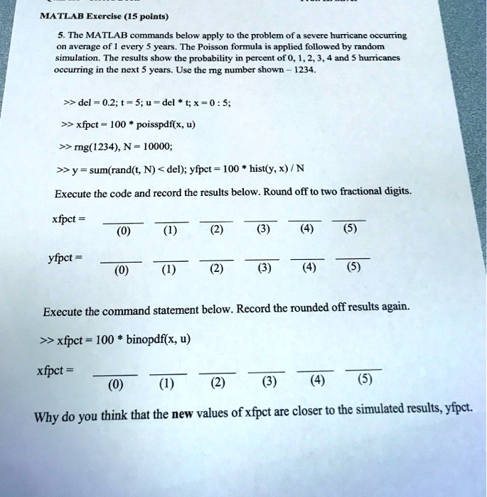 Solved Matlab Exercise 15 Points 5 The Matlab Commands Below Apply To Thc Problem Of A 8238