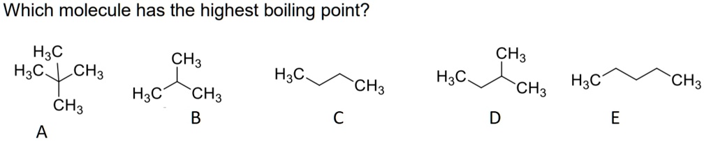 Which molecule has the highest boiling point hac hac ch3 ch3...