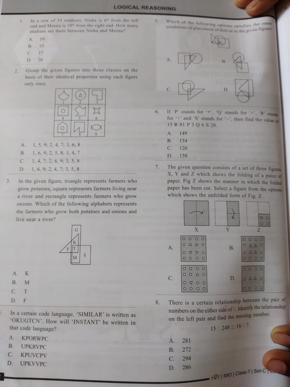 SOLVED: LOGICAL REASONING 1. In a row of 35 students, Nistia is 6^∘ ...