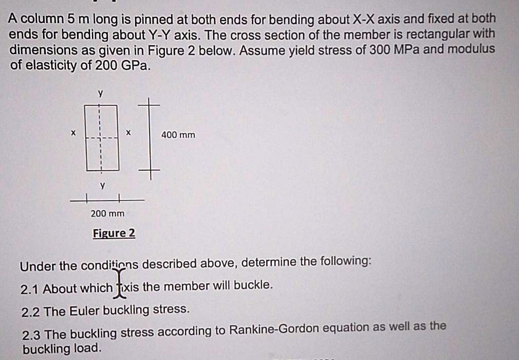 A column 5 m long is pinned at both ends for bending about X-X axis and ...
