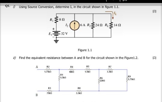 Solved Q1using Source Conversion Determine I In The Circuit Shown In 2577