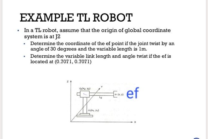 EXAMPLE TL ROBOT • In a TL robot, assume that the origin of global ...