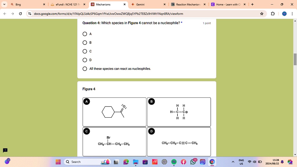 question 4 which species in figure 4 cannot be a nucleophile 1 point a ...