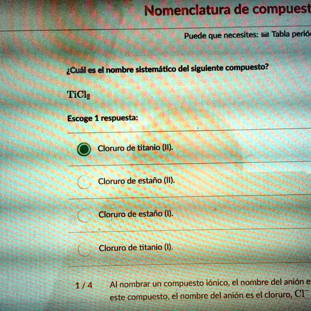 SOLVED: Cual es el nombre sistemático del siguiente compuesto. Imagen de arriba Nomenclatura de ...