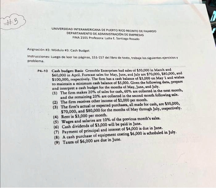 SOLVED: UNIVERSIDAD INTERAMERICANA DE PUERTO RICO RECINTO DE FAJARDO ...