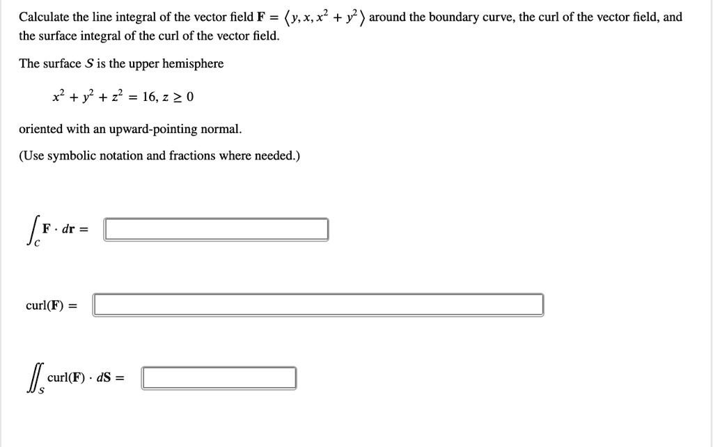 SOLVED: Calculate the line integral of the vector field F = (y,x,x? + y ...