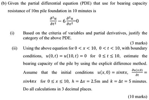 SOLVED: subject : Numerical methods bGiven the partial differential equation (PDE that use for ...
