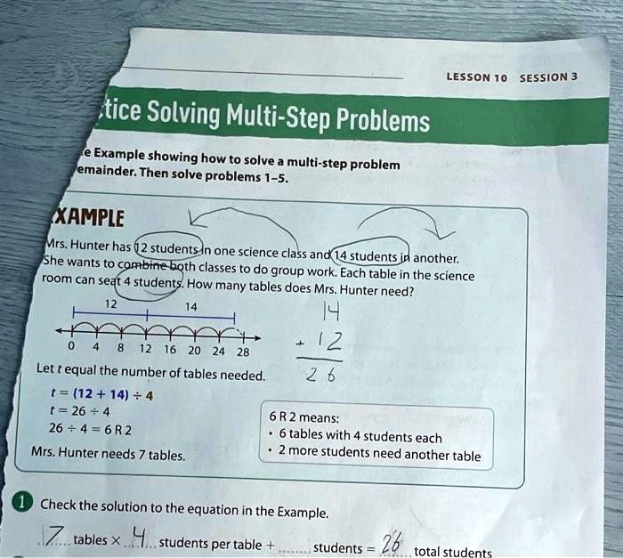 tice Solving Multi-Step Problems e Example showing how to solve a multi ...
