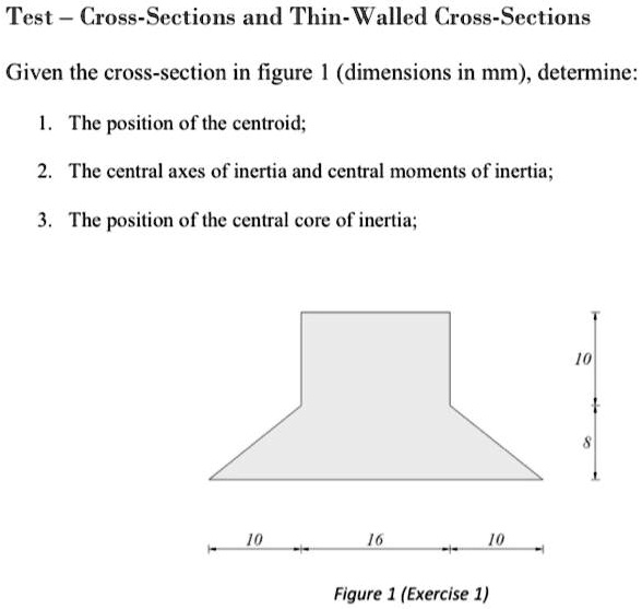 Test Cross Sections And Thin Walled Cross Sections Given The Cross