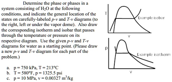 Determine the phase or phases in a system consisting of H2O at the ...