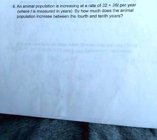 An animal population is increasing at a rate of 32 + 36t per...