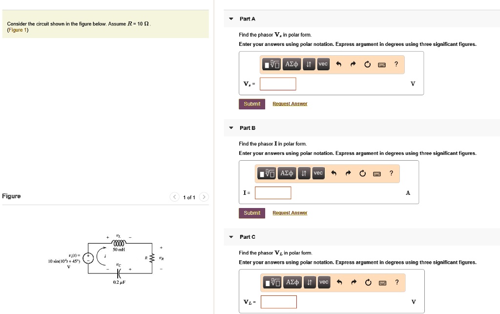 Consider the circuit shown in the figure below. Assume R = 10 Ω. (Figure 1) Part A Find the ...