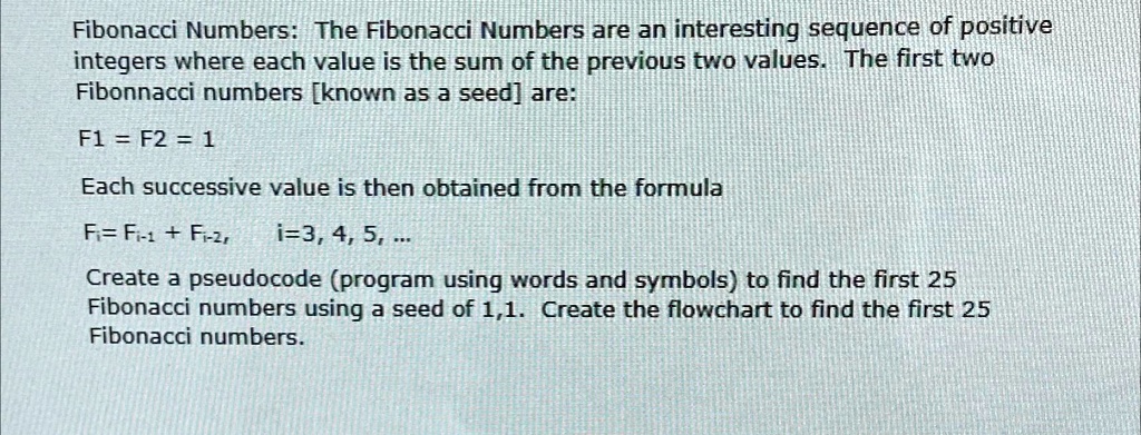 Solved Fibonacci Numbers The Fibonacci Numbers Are An Interesting Sequence Of Positive 2587