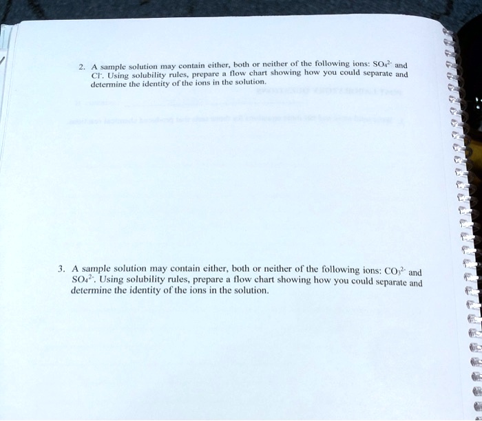 SOLVED: Sample solution containing either, both neither of the ...
