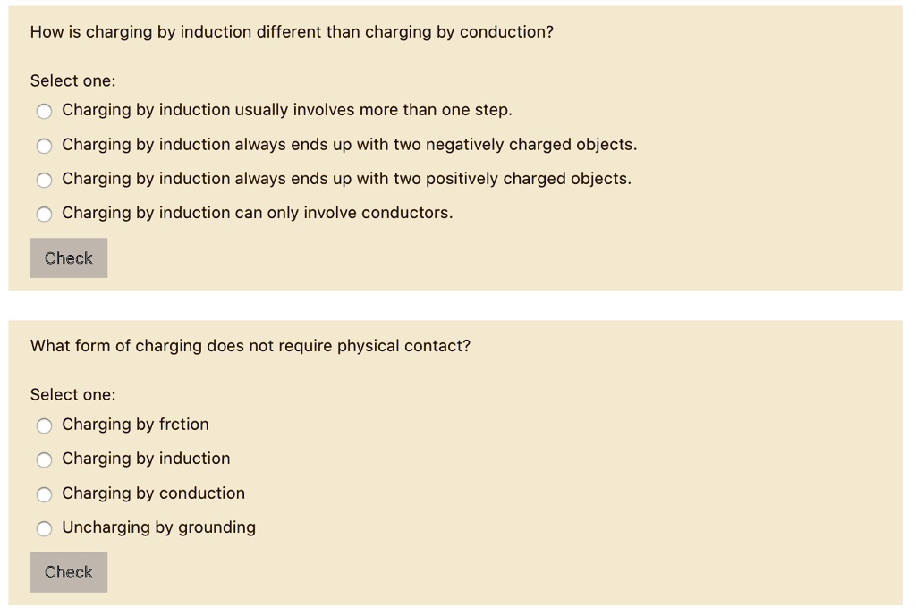 SOLVED:How is charging by induction different than charging by ...