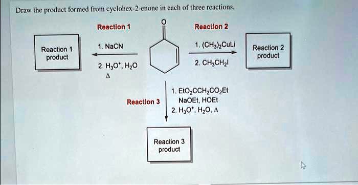 draw the product formed from cyclohex2 enone in each of the three ...