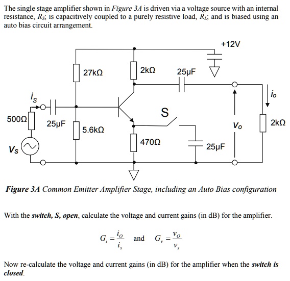 The single stage amplifier shown in Figure 3A is driven via a voltage ...