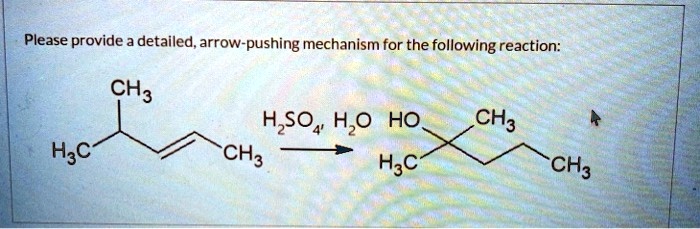 SOLVED: Please provide a detailed, arrow-pushing mechanism for the following reaction: CH3 H2SO4 ...