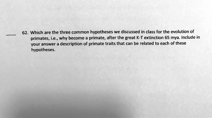 SOLVED: 62. Which are the three common hypotheses we discussed in class ...