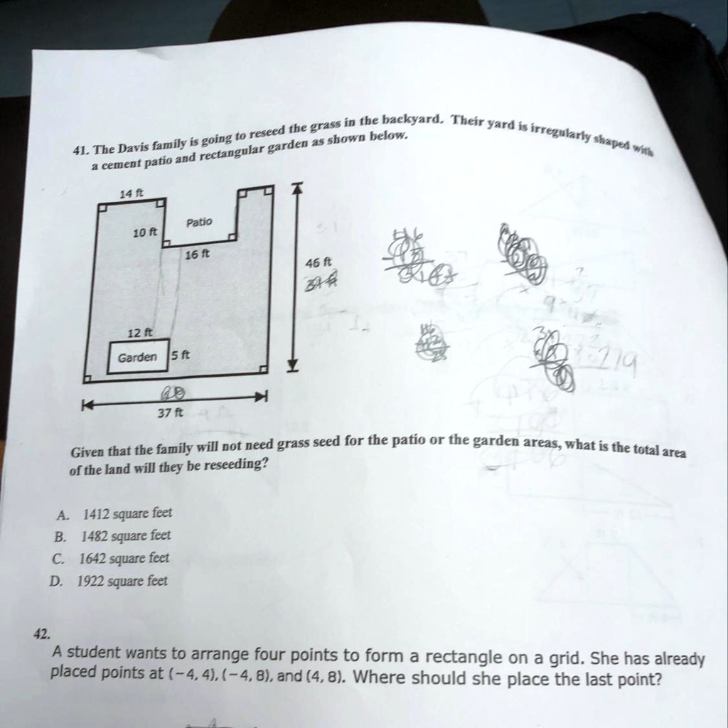 SOLVED: Please help me on number 41! There is grass in the backyard ...