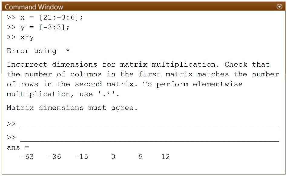 Solved Command Window X 21 36 Y 33 Xy Error Using Incorrect Dimensions For 6659