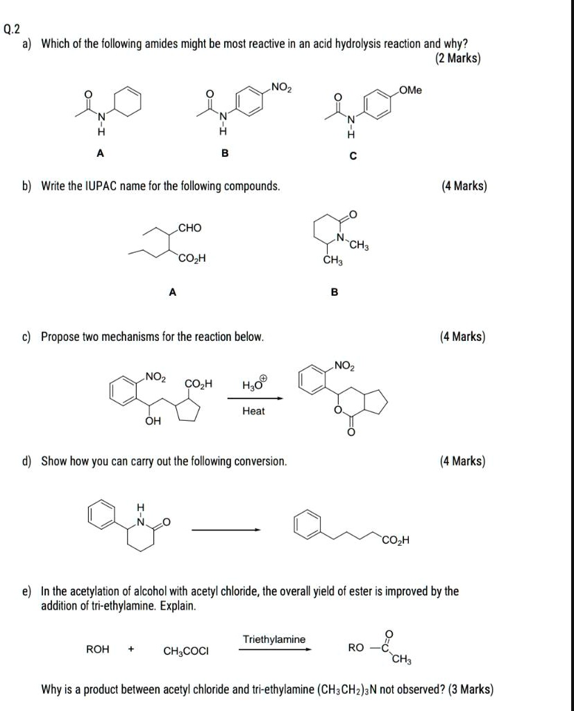 SOLVED: 0.2 Which of the following amides might be most reactive in an ... SOLVED: 0.2 Which of the following amides might be most reactive in an ...