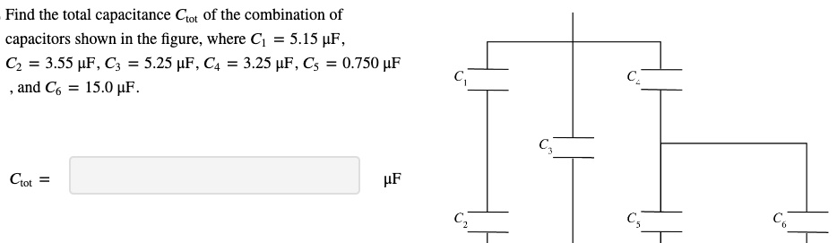 find the total capacitance ctot of the combination of capacitors shown in the figurewhere c 515 ...