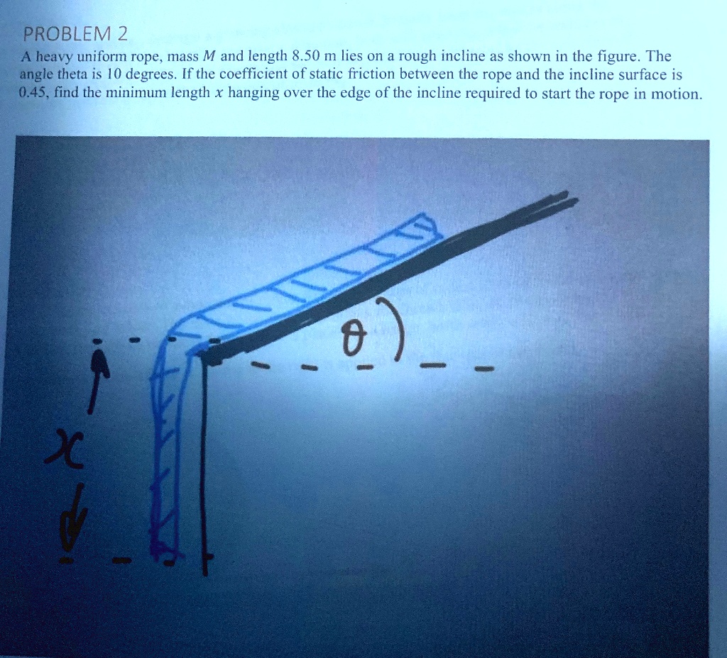 problem 2 a heavy uniform rope mass m and length 50 m lies on a rough ...