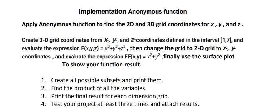 VIDEO solution: Apply Anonymous function in MATLAB to find the 2D and ...