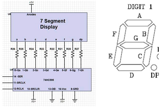 +5V U8 Anodes 7 Segment Display a b c d e f g R26 R25 R24 R23 R22 R21 ...
