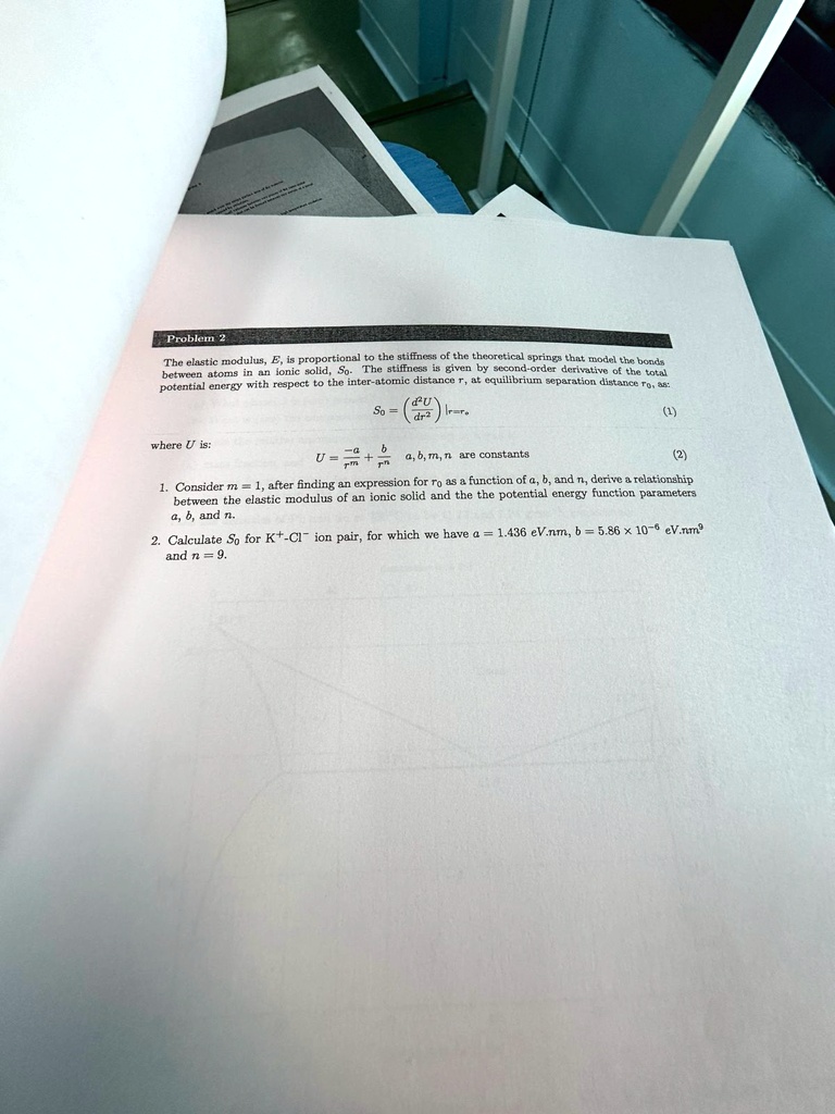 Problem 2 The elastic modulus, E, is proportional to the stiffness of the theoretical springs ...