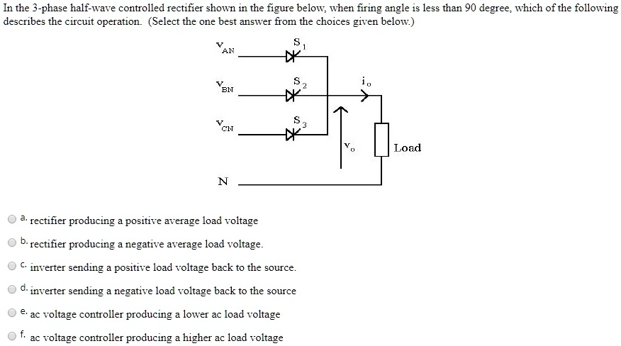 SOLVED: In the 3-phase half-wave controlled rectifier shown in the figure below.when firing ...