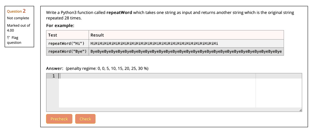 Solved Texts Question 2 Not Complete Write A Python3 Function Called Repeatword Which Takes 9002
