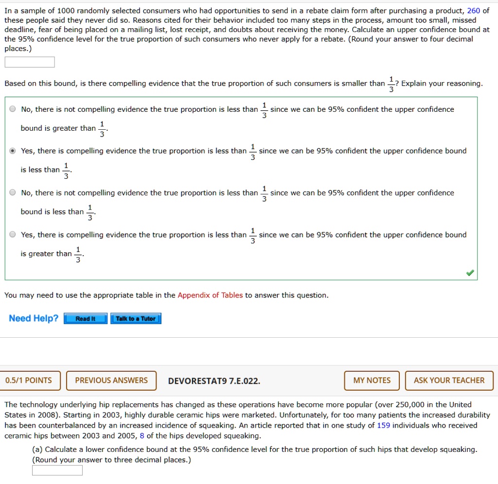 In a sample of 1000 randomly selected consumers who had opportunities ...