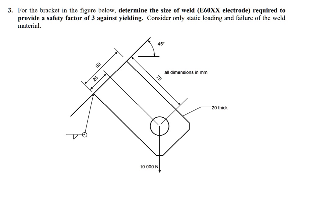 VIDEO solution: For the bracket in the figure below, determine the size ...