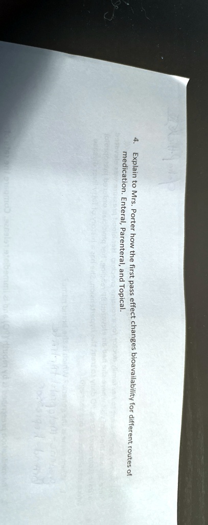 4 explain to mrs porter how the first pass effect changes ...