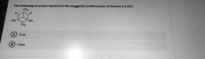 SOLVED: The following structure represents the staggered conformation ...