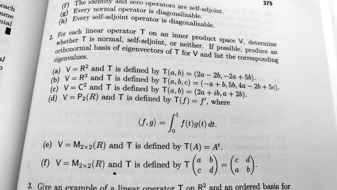 SOLVED: The maternity and zero operators. Every normal operator is self ...