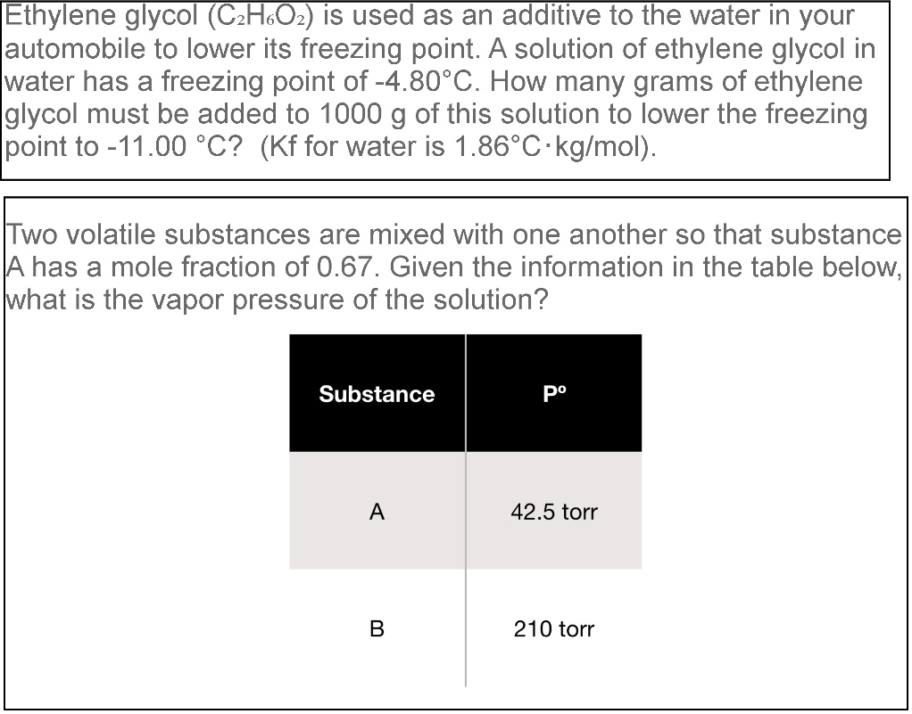 ethylene glycol c2h6o2 is used as an additive to the water in your automobile to lower its ...