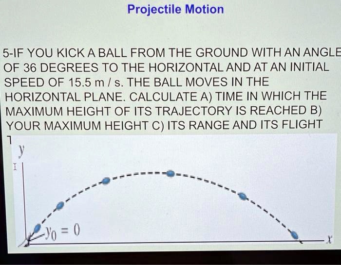 SOLVED: Projectile Motion If you kick a ball from the ground with an ...