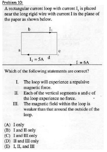 SOLVED: Problem 10: A rectangular current loop wilh current [, is ...