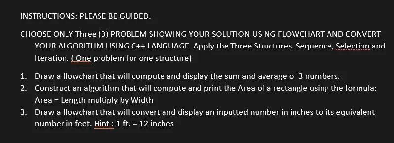 Solved Instructions Please Be Guided Choose Only Three 3 Problem Showing Your Solution 