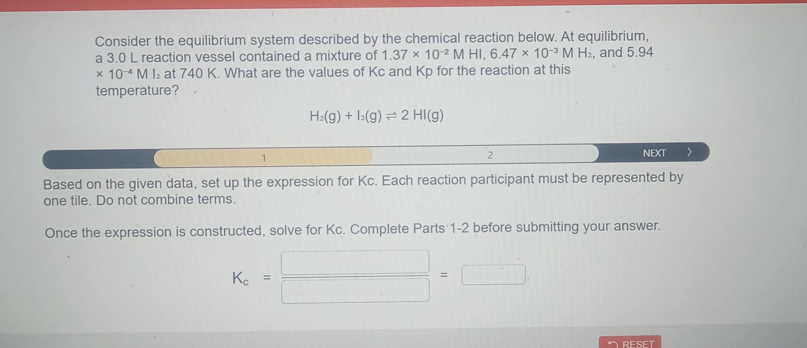 SOLVED: Consider the equilibrium system described by the chemical ...